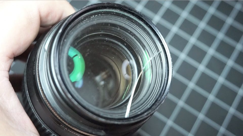 severely cracked lens filter on the front element of a lens has no ...