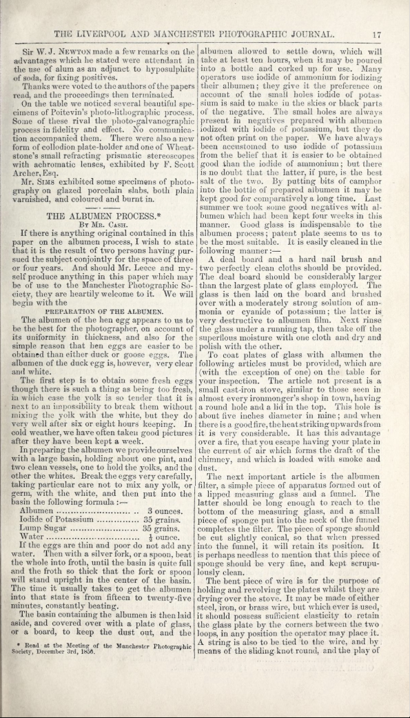 How to Make an Albumen Print According to 1857 Directions - Shadows and ...