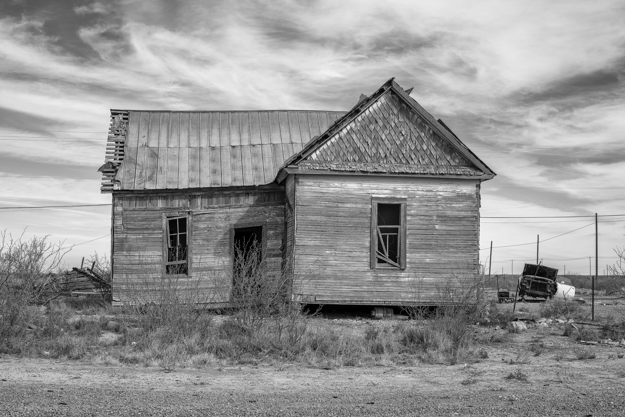 Abandoned Buildings in a Small Desert Town - Shadows and Light