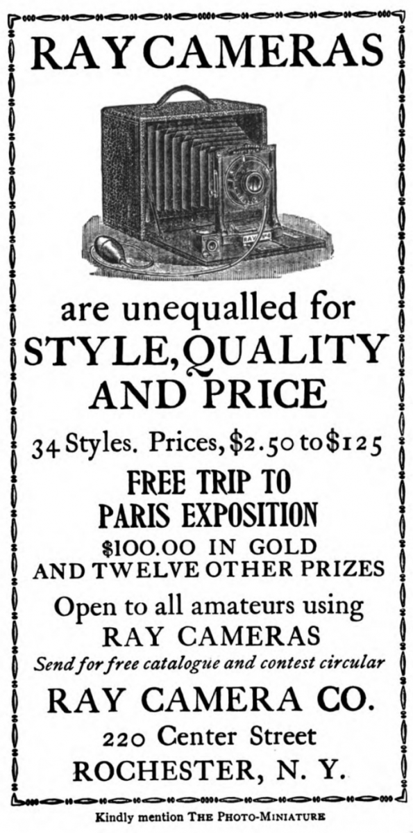 Historic Advertisement for The Ray Camera Company in Rochester, N.Y ...