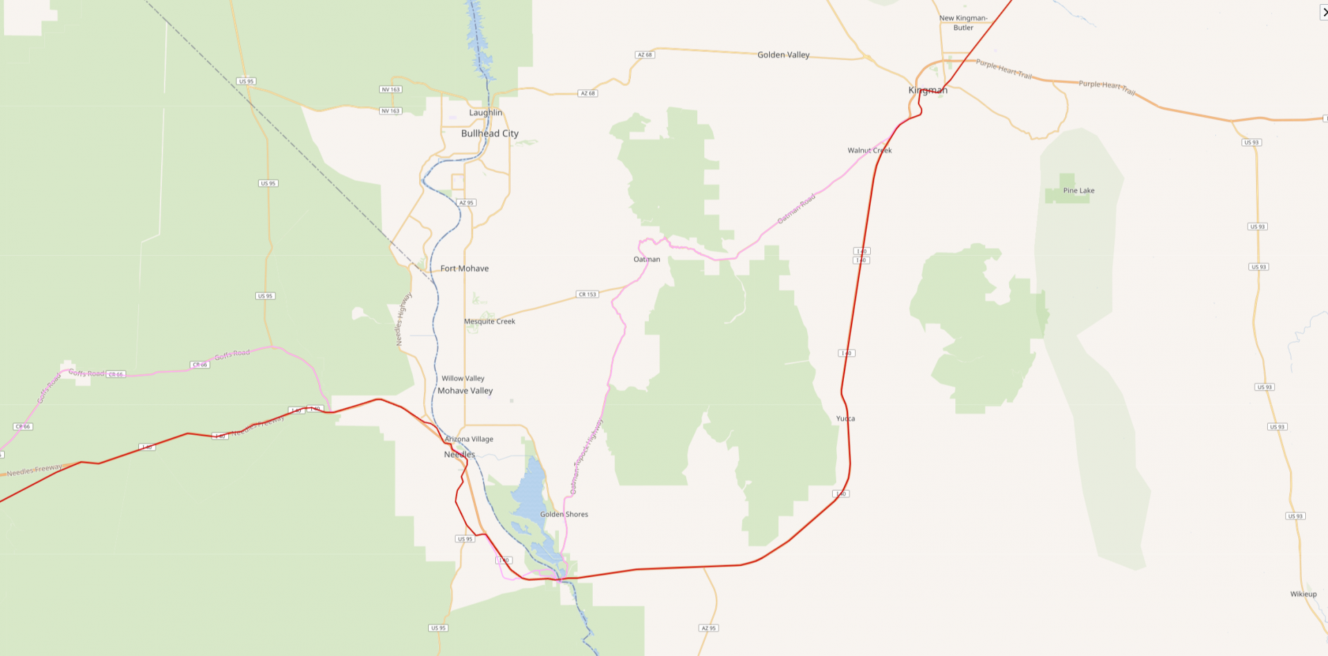 Route 66: The Mountain Highway from Kingman to Oatman - Shadows and Light