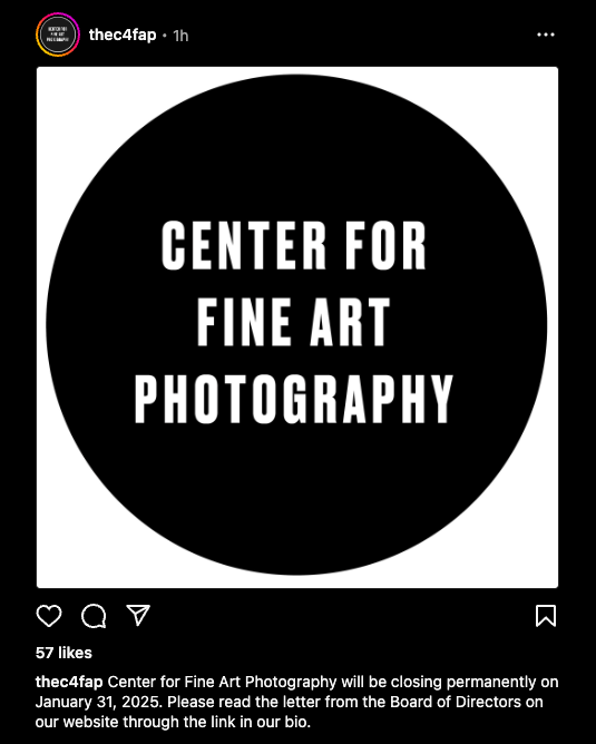 Colorado's Center for Fine Art Photography Announces Permanent Closure ...